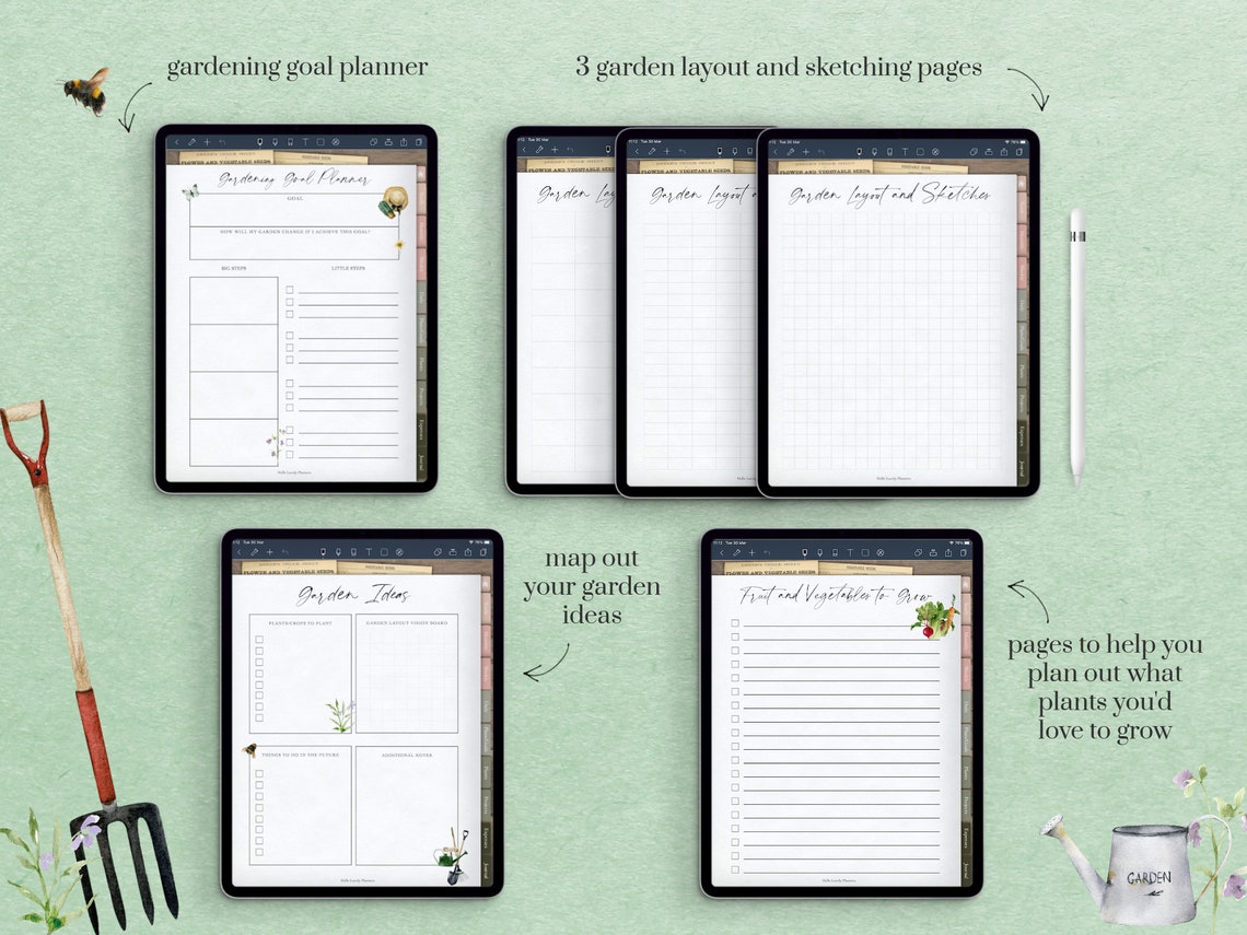 Gardening Planner Digital, Garden Planner, Garden Journal Planner ...