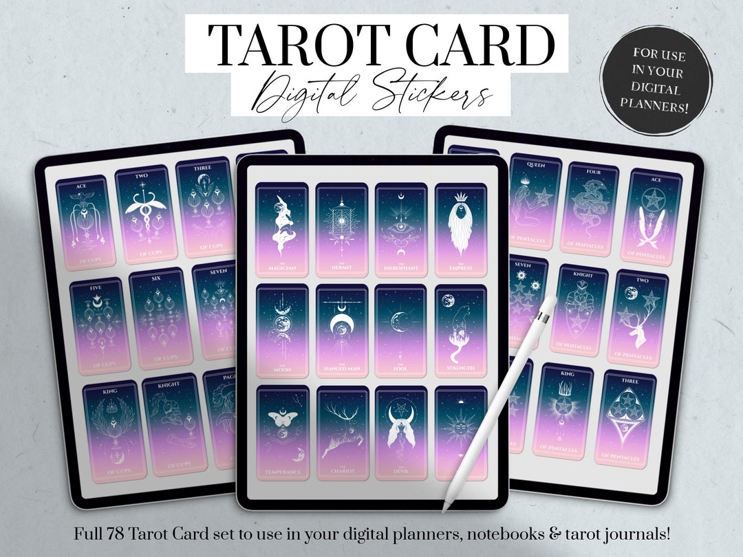 Tarot Cards Digital Stickers, Tarot Journal Stickers, Tarot Card ...