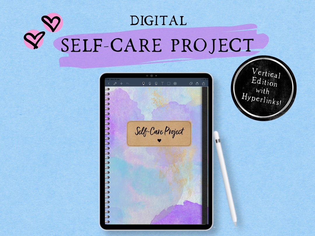 Digital Self-care Project, Vertical Edition, Self-love Planner, Mental ...