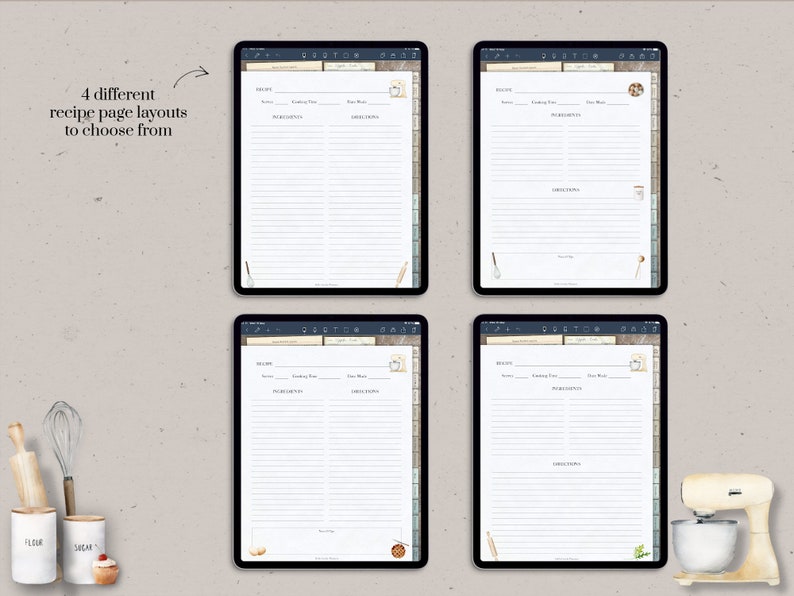Recipe Book Digital, Recipe Planner Digital, Baking Organizer, Cooking ...