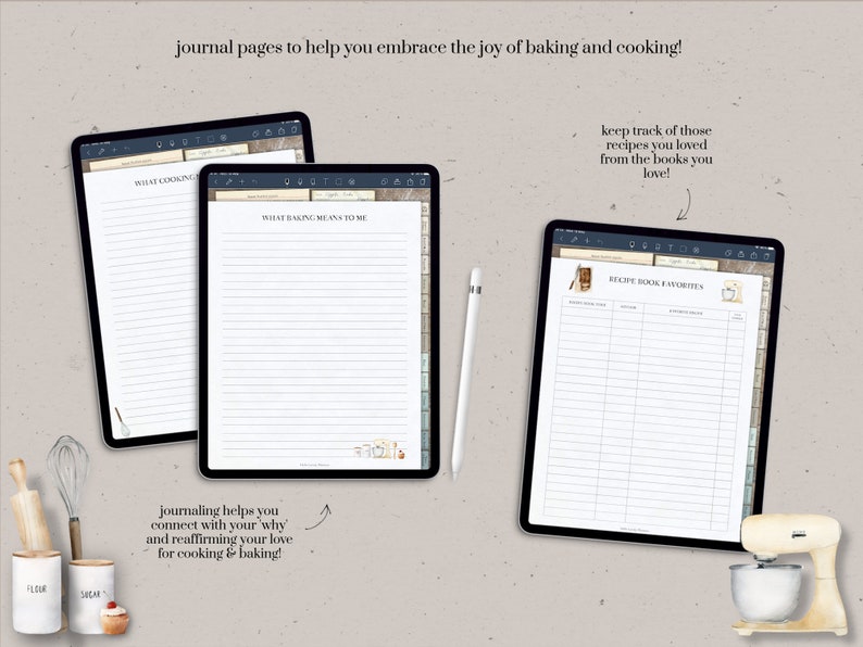 Recipe Book Digital Recipe Planner Digital Baking Organizer - Etsy UK
