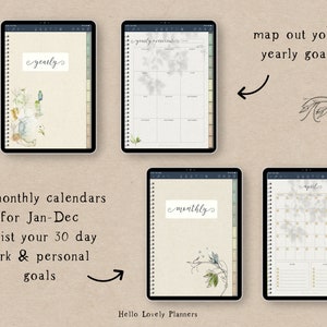 Digital Yearly Planner, Undated Planner, Daily, Weekly, Monthly Planner ...