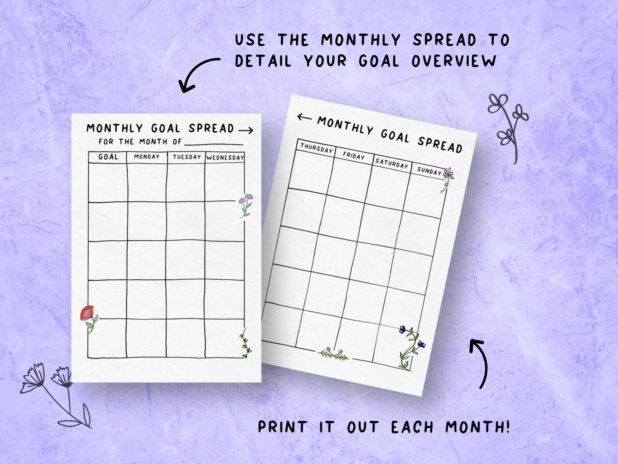 Printable Goal Setting Planner Bullet Journal Printable Goal | Etsy