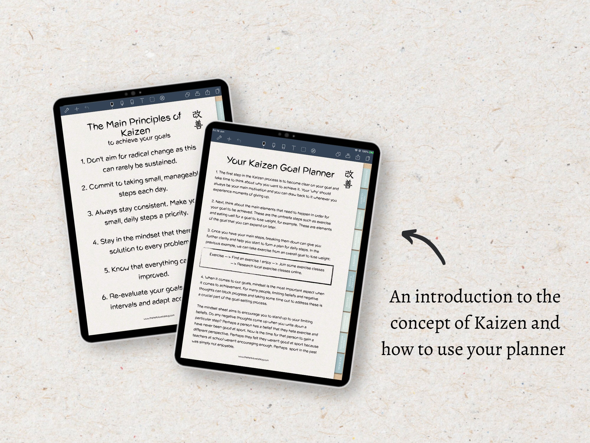 Digital Kaizen Goal Planner, Goal Setting, Japanese Technique Planner ...