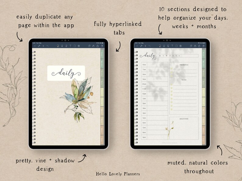 Digital Yearly Planner Undated Planner Daily Weekly - Etsy UK