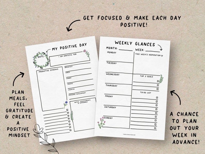 Printable Productivity Planner, Daily Weekly Monthly Organizer ...