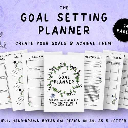 Calendars & Planners Bullet Journal Printable Goal Organizer Monthly ...