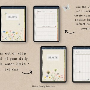 Digital Yearly Planner, Wildflower Theme, Undated Planner, Daily ...