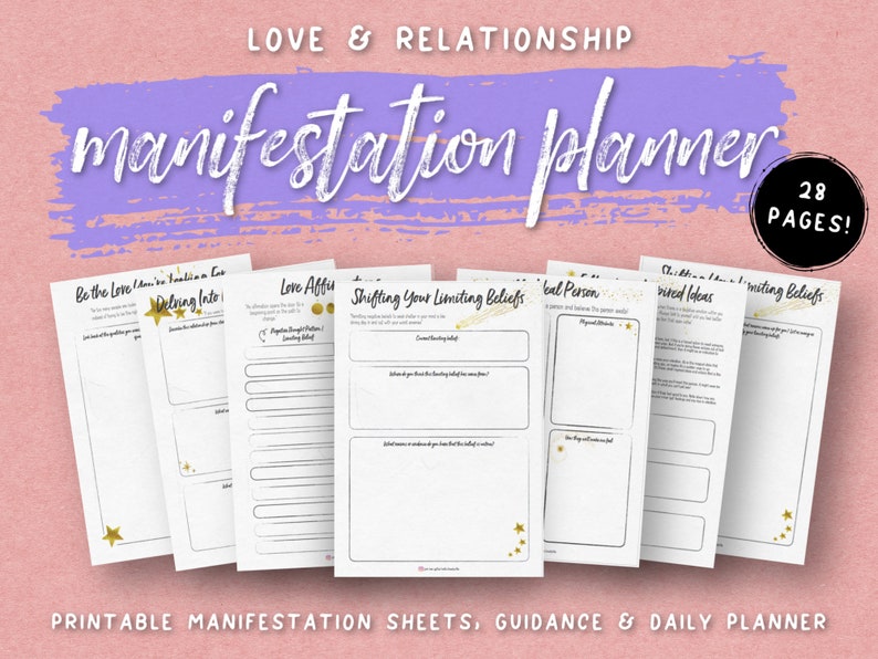 Printable Love Manifestation Planner Law Of Attraction Etsy Uk