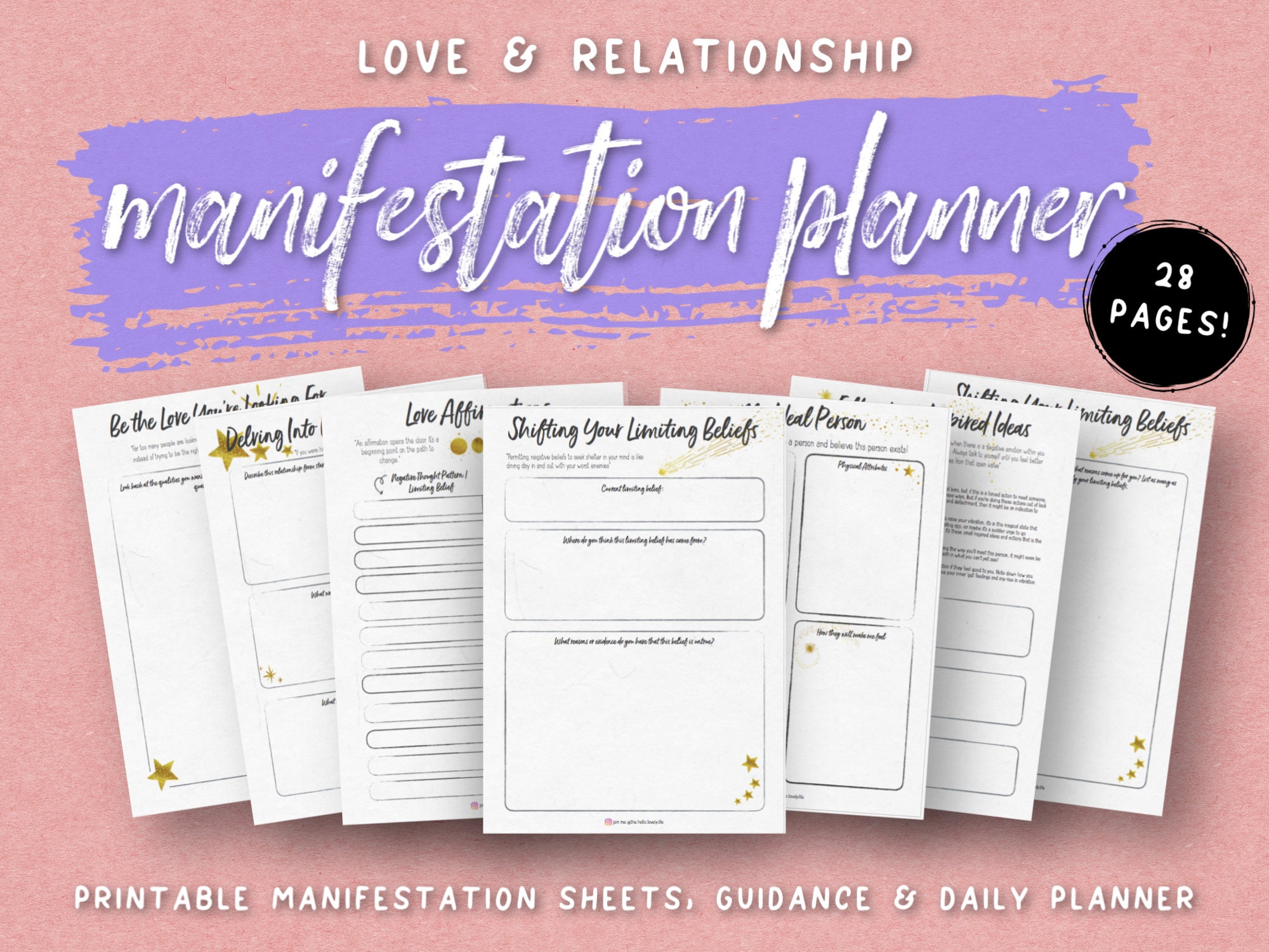 Paper & Party Supplies A5 A4 Love Relationship Law of Attraction ...