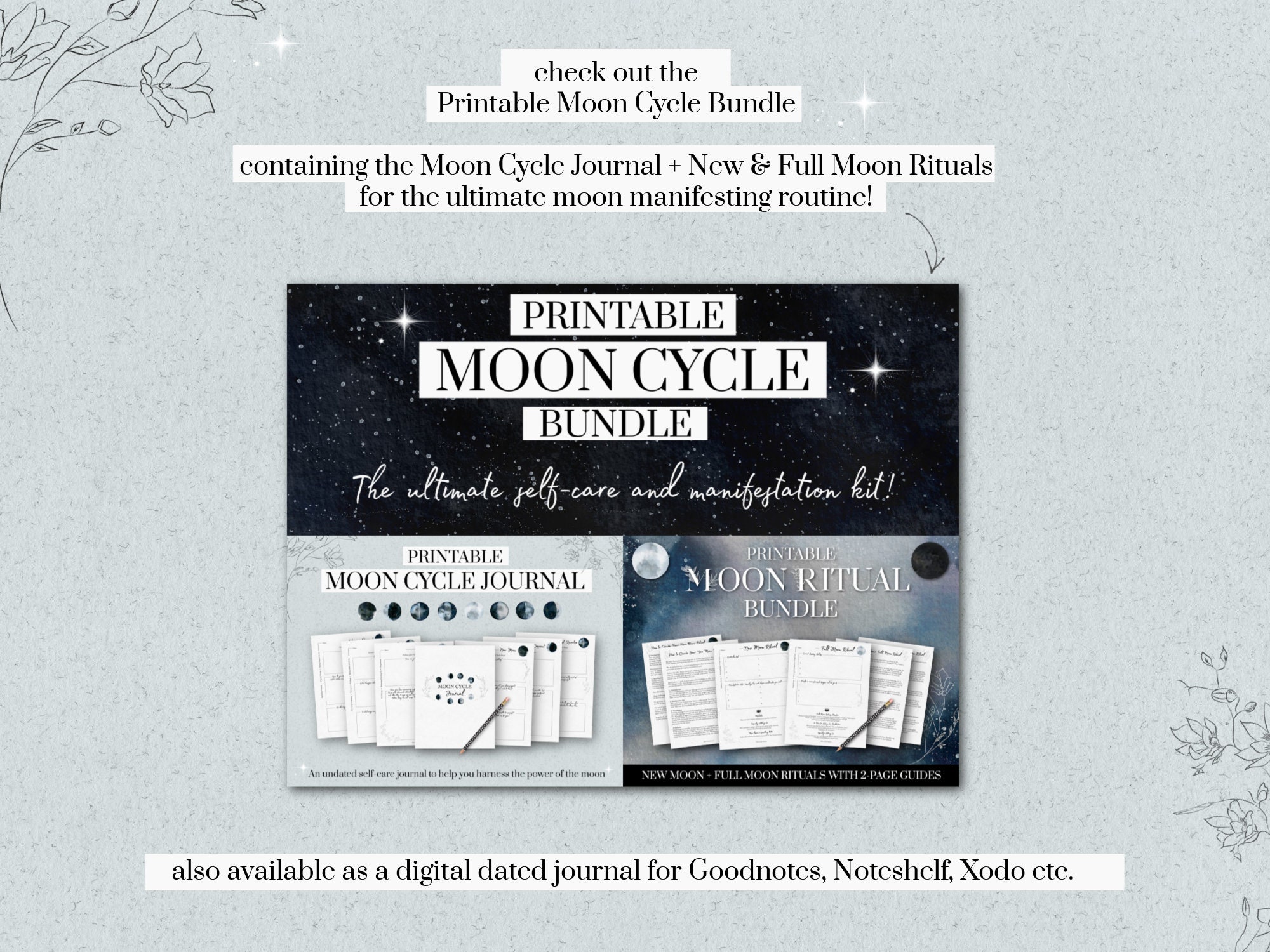 Printable New Moon & Full Moon Rituals, Moon Manifesting, Law of ...