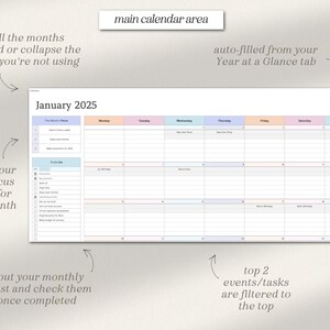 Google Sheets 2025 12 Month Yearly Planner, Google Sheets Calendar ...