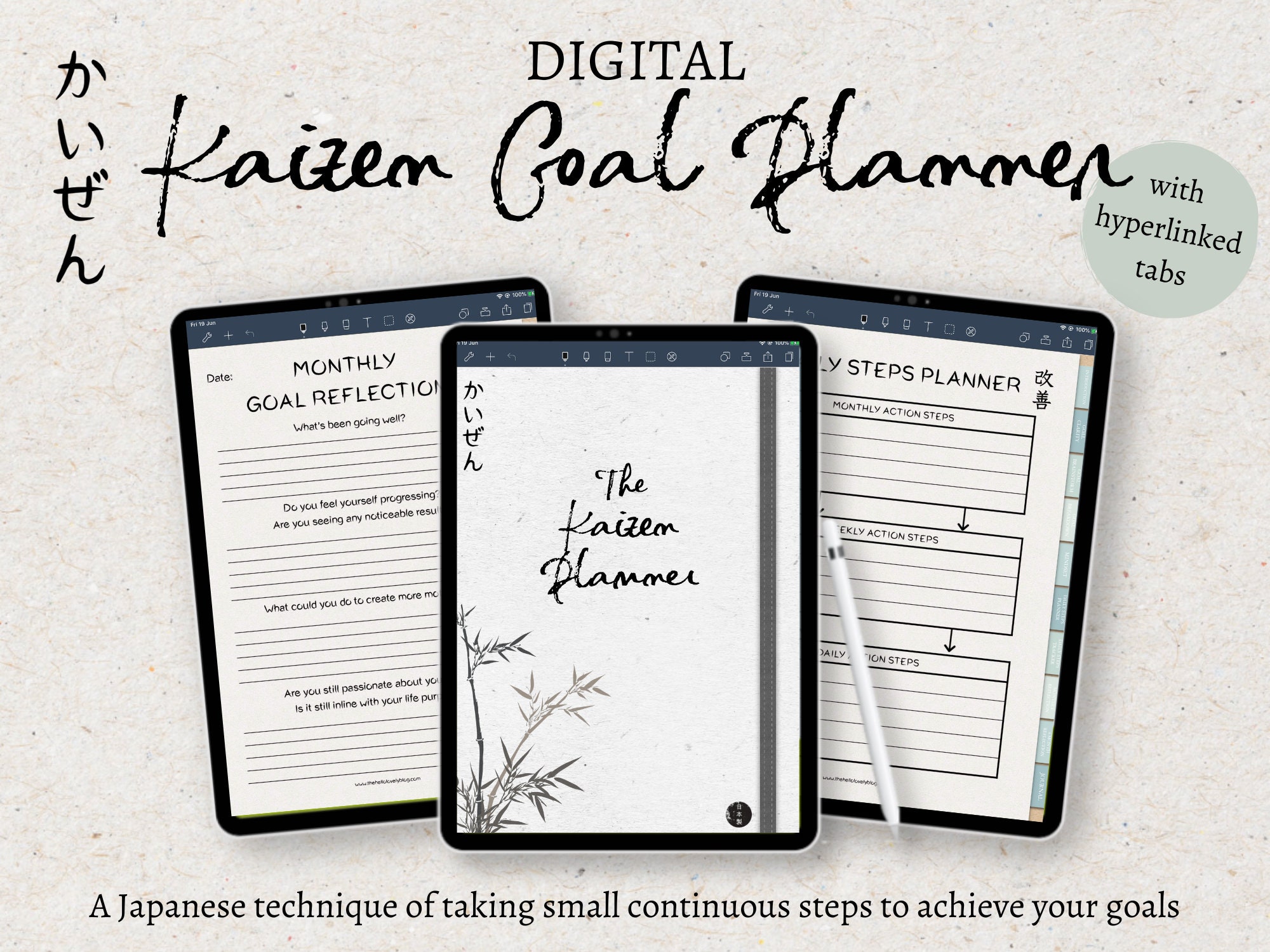 Digital Kaizen Goal Planner, Goal Setting, Japanese Technique Planner ...