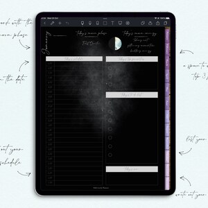 Daily Moon Productivity Digital Planner, Goal Planner, Witch Planner ...