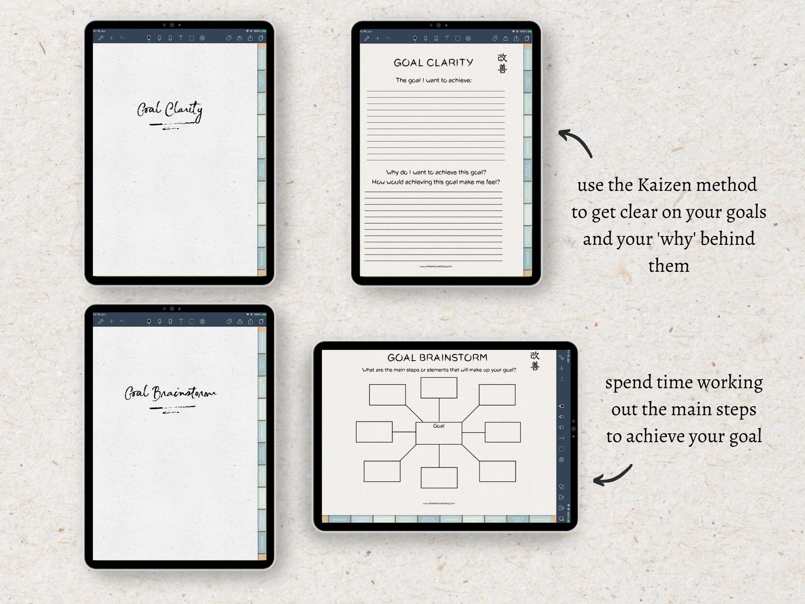 Digital Kaizen Goal Planner Goal Setting Japanese Technique | Etsy UK