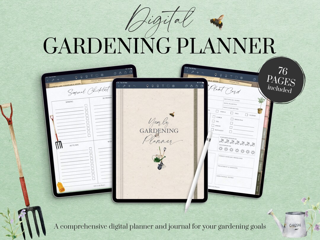 Gardening Planner Digital, Garden Planner, Garden Journal Planner ...