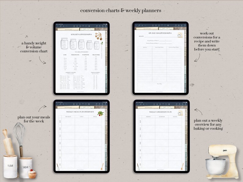 Recipe Book Digital Recipe Planner Digital Baking Organizer - Etsy UK