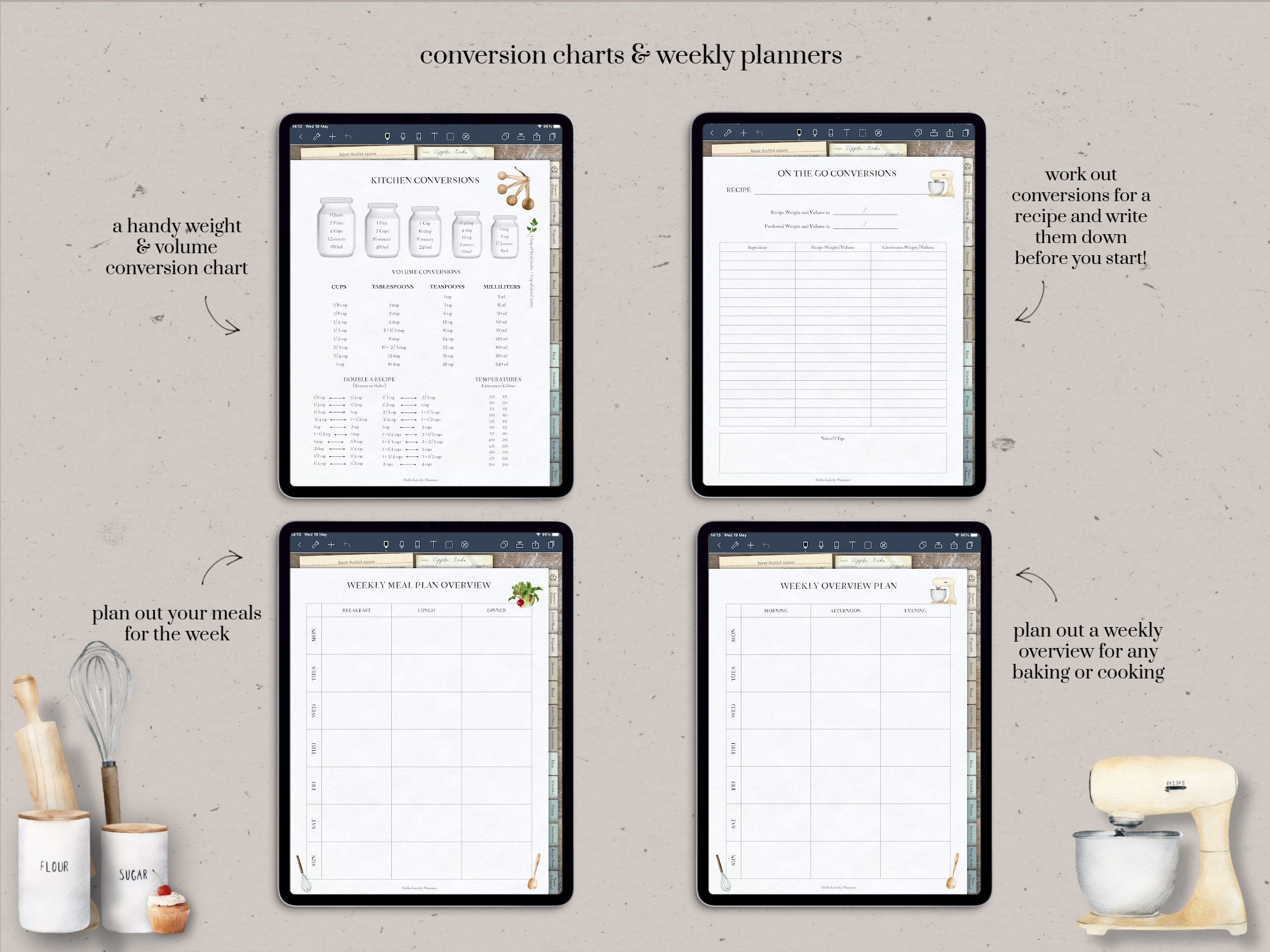 Recipe Book Digital Recipe Planner Digital Baking Organizer - Etsy UK