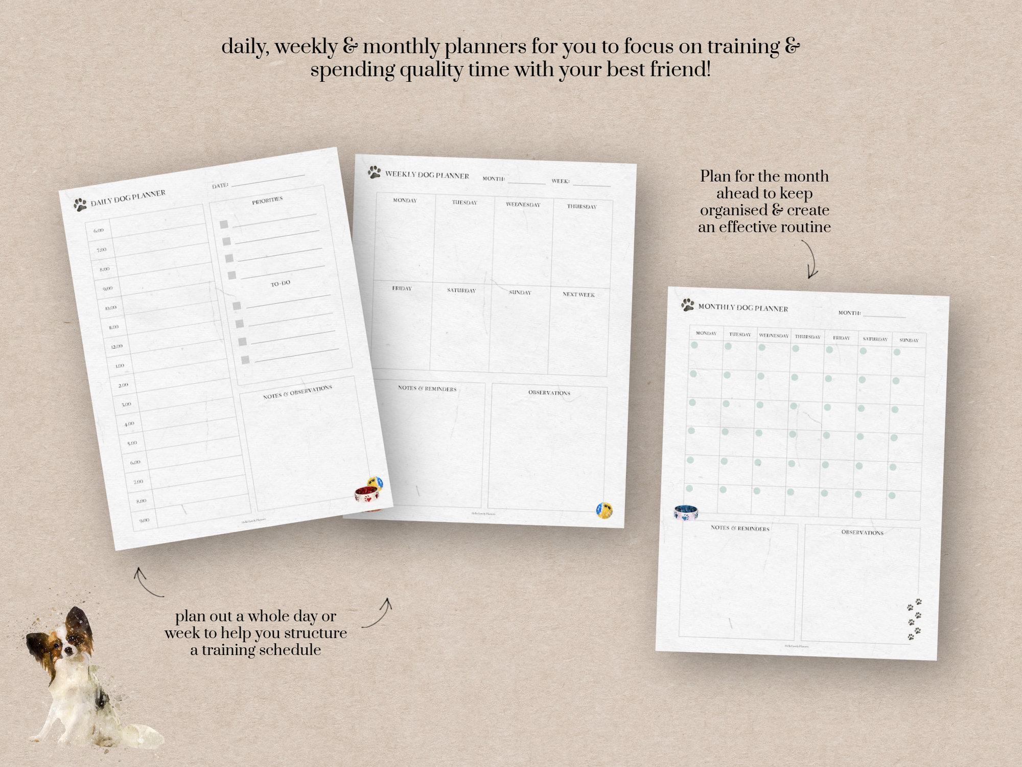 Dog Care Planner Printable, Pet Organizer, Puppy Planner, Dog Health ...