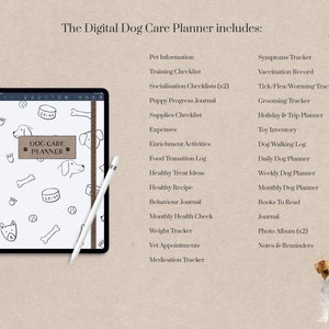 Dog Care Planner Digital, Pet Organizer, Puppy Planner, Dog Health ...