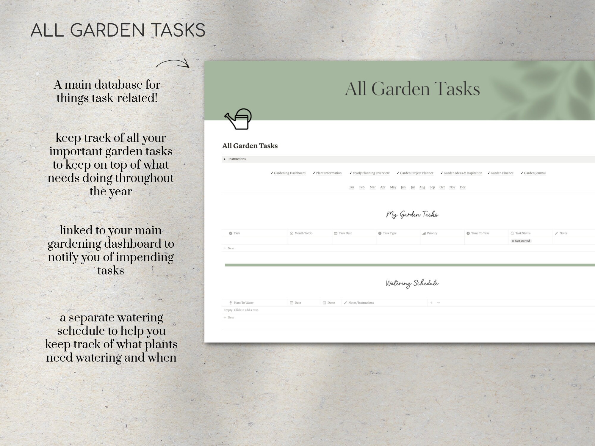 Notion Template Garden Planner, Plant Care Planner Notion, Notion ...