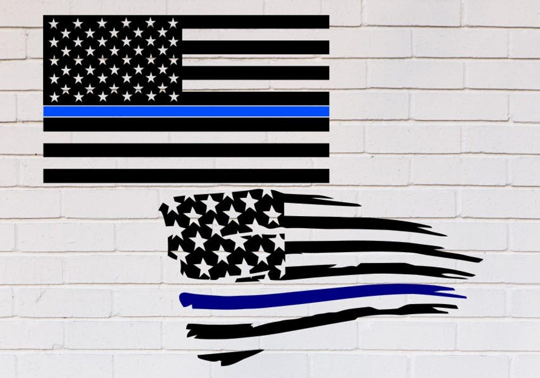 Thin Blue Line Flag Svg, Distressed Police Flag Svg, Back the Blue Svg ...