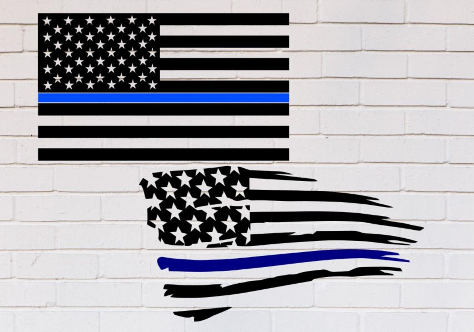 Thin Blue Line Flag Svg Distressed Police Flag Svg Back the - Etsy