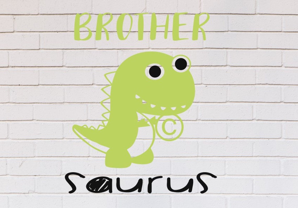 Dinosaur svg brother saurus svg jurassic svg brother svg | Etsy