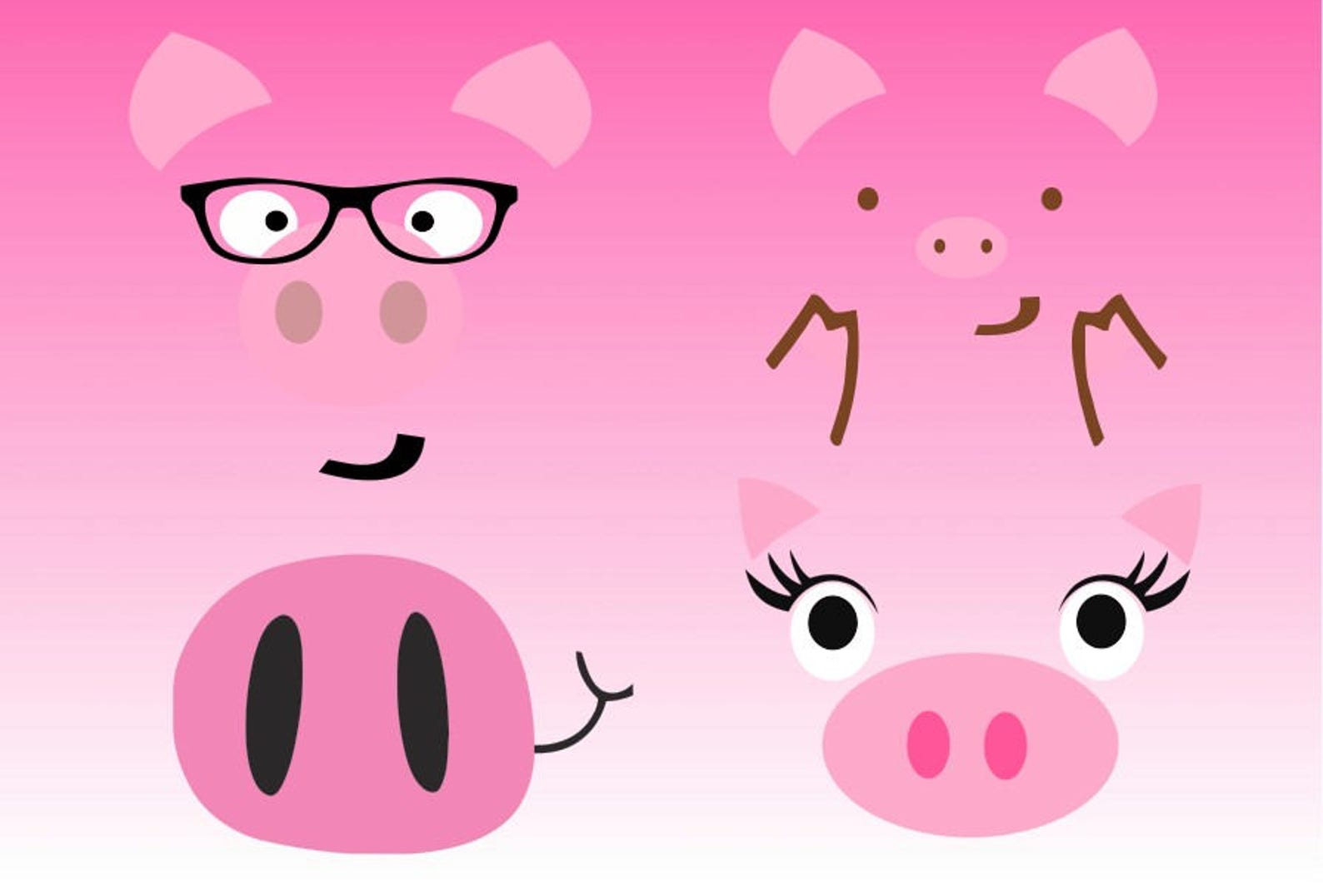 Pig Face Svg Pig Svg Pig Clipart Farm Svg Cute Pig Svg - Etsy