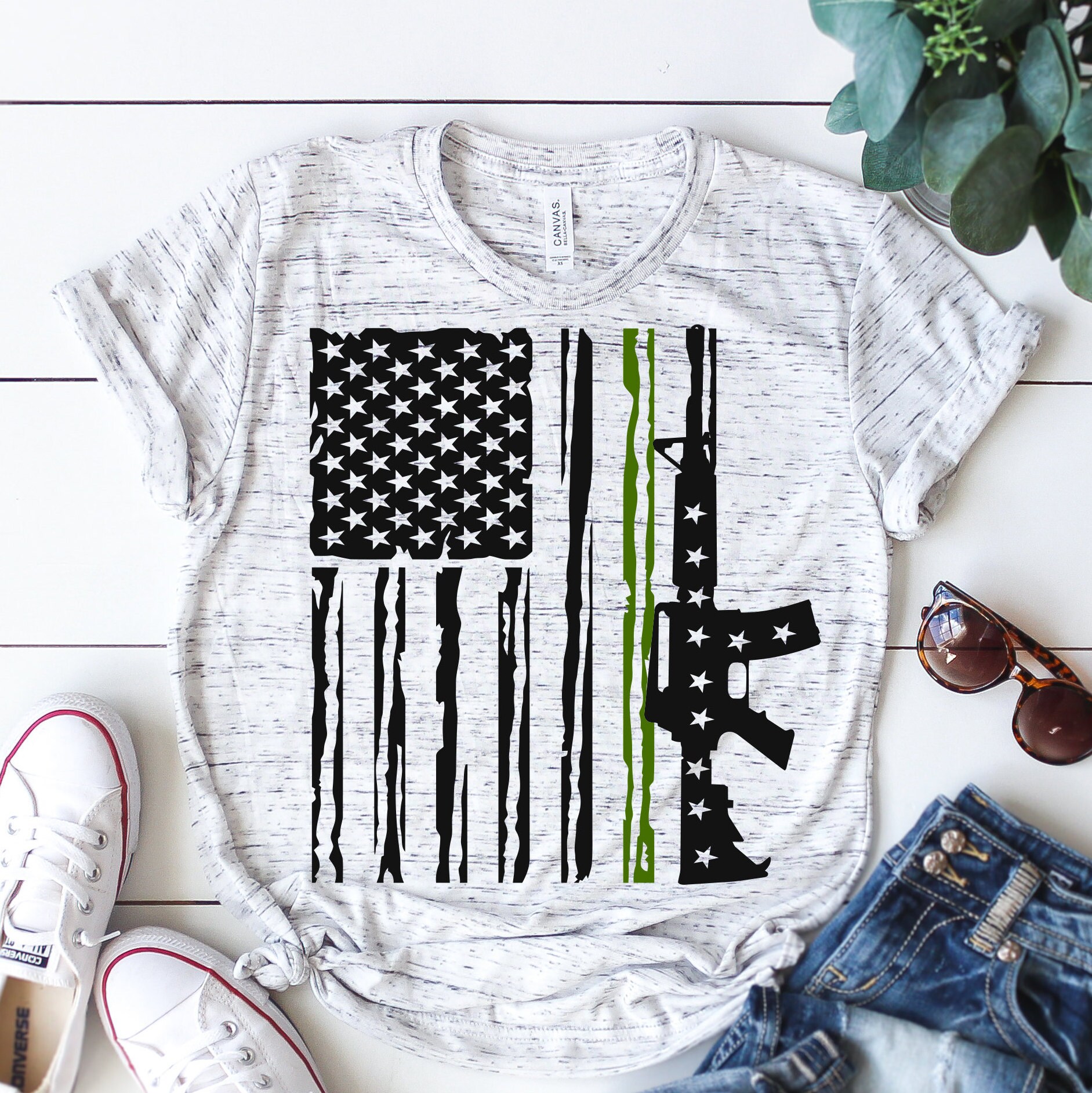 American flag svg military svg Flag svg Gun svg Rifle svg | Etsy