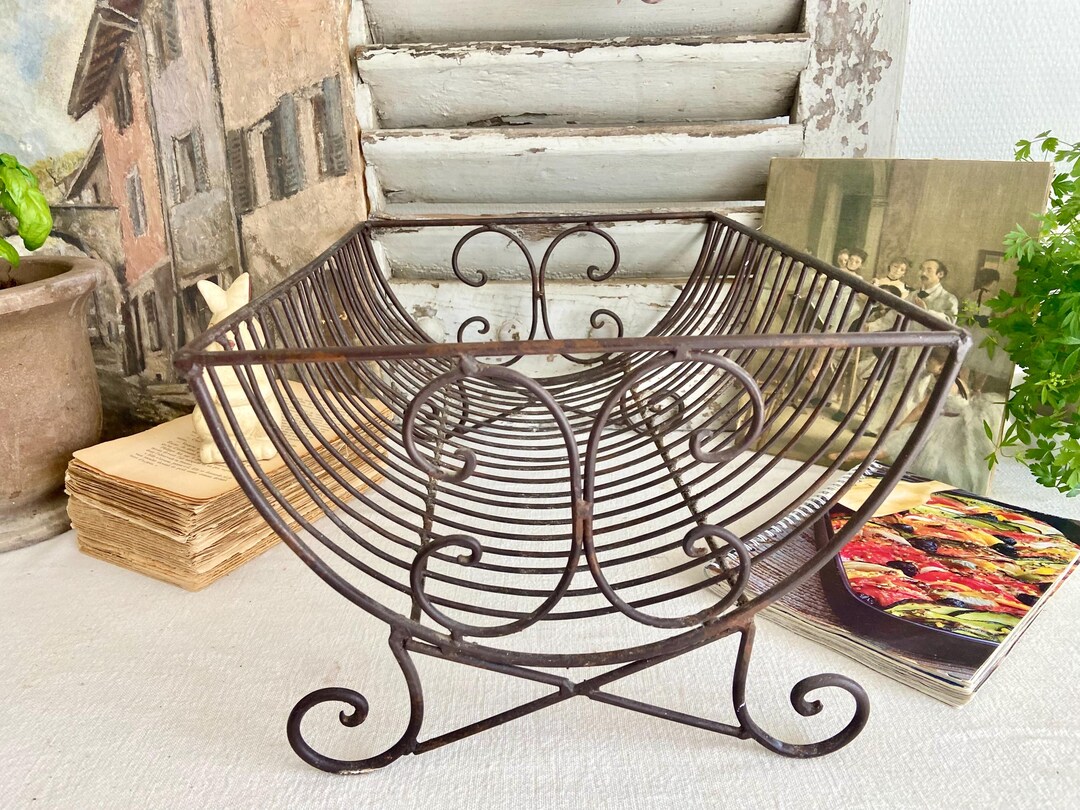French Dish Rack, Vintage Black Brown Wire Draining Board Plate Rack ...