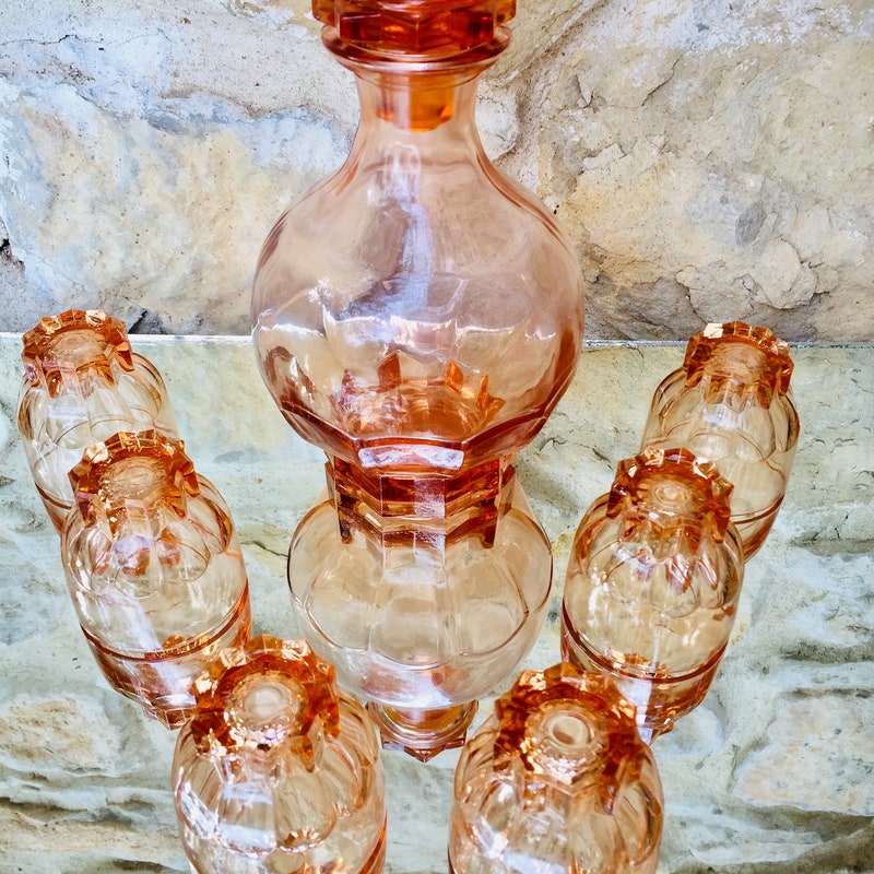 Antique Pink Glass - Etsy