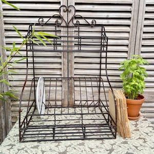 Antique French Metal Dish Rack, Draining Rack, Large Vintage Wrought ...