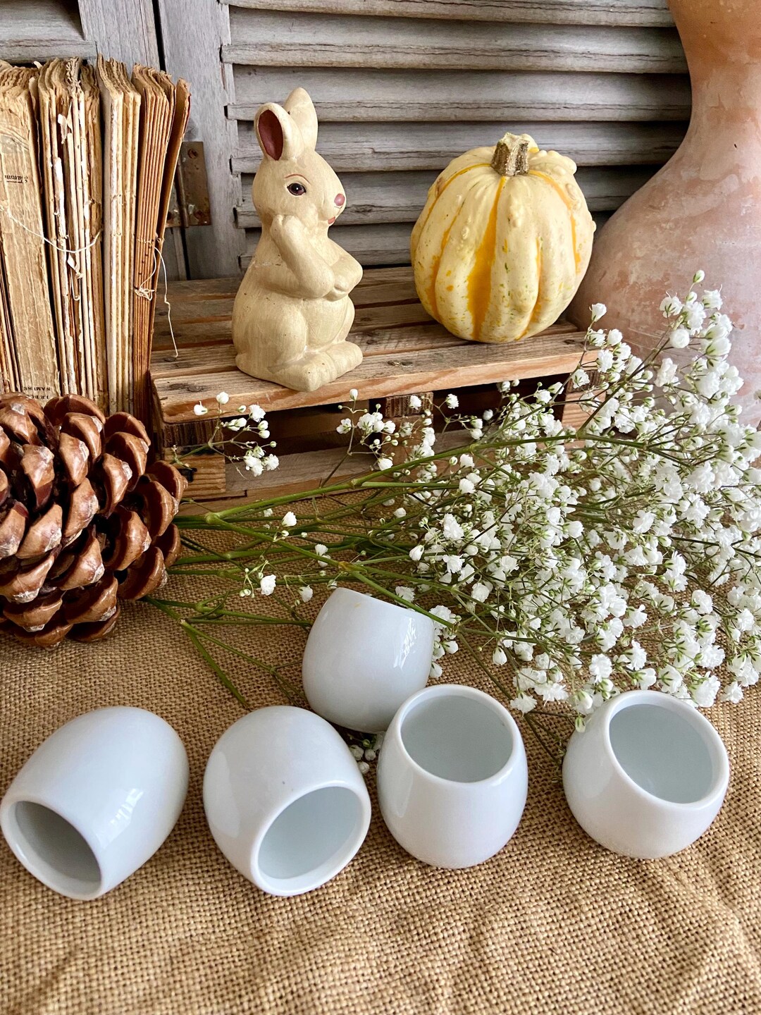 Vintage French Escargot Pots: Set of 5 White Porcelain Snail Cups - Etsy