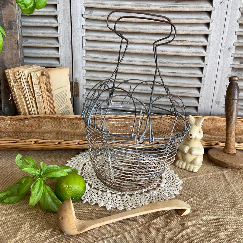 Rustic Wire Basket - Etsy