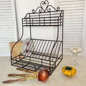 Antique French Metal Dish Rack, Draining Rack, Large Vintage Wrought ...