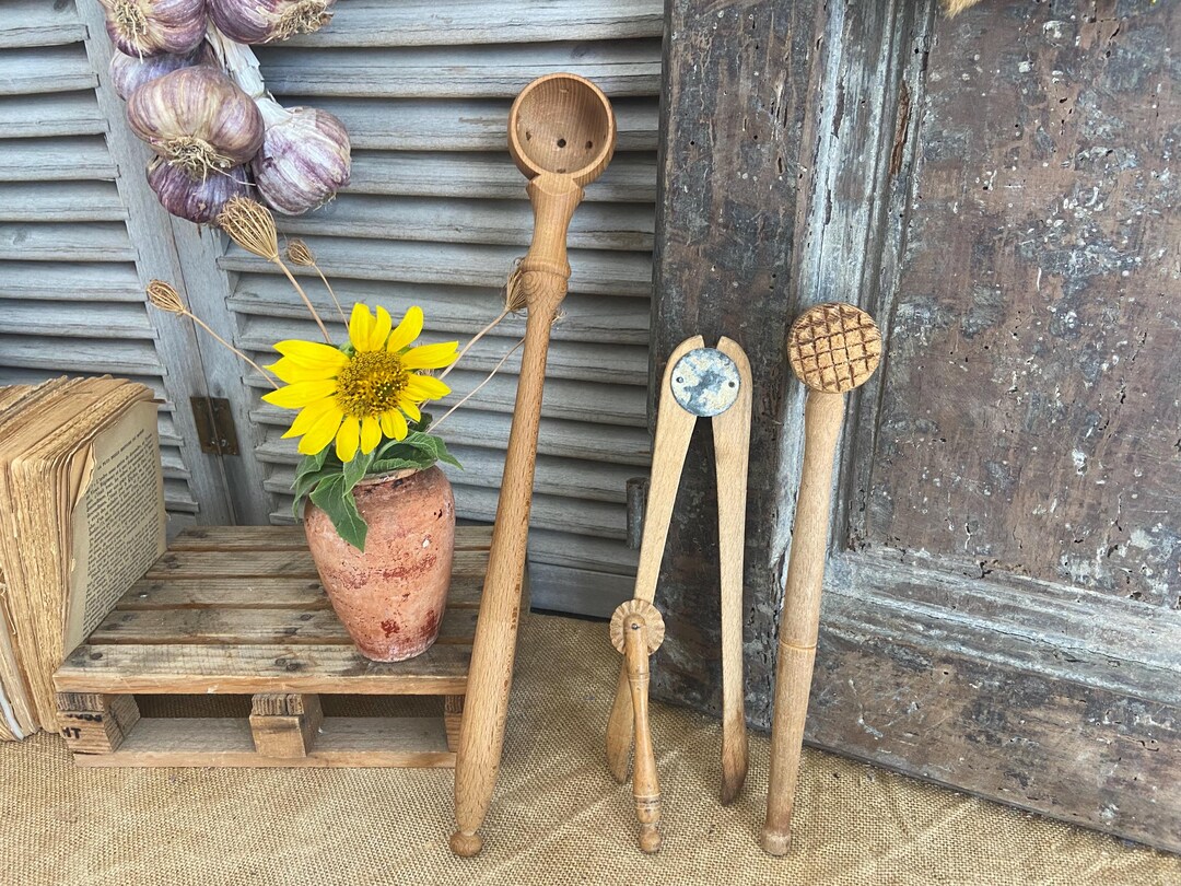 Set of 4 Items, 1 XL Olive Scoop, 1 Pair of Gherkin Pickle Tongs, 1 ...