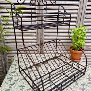 Antique French Metal Dish Rack, Draining Rack, Large Vintage Wrought ...