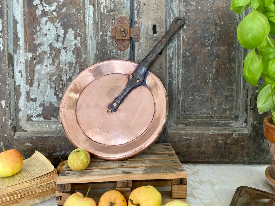 Antique Copper Pan Lid, Authentic Heavy French Copperware, Tin Lined ...