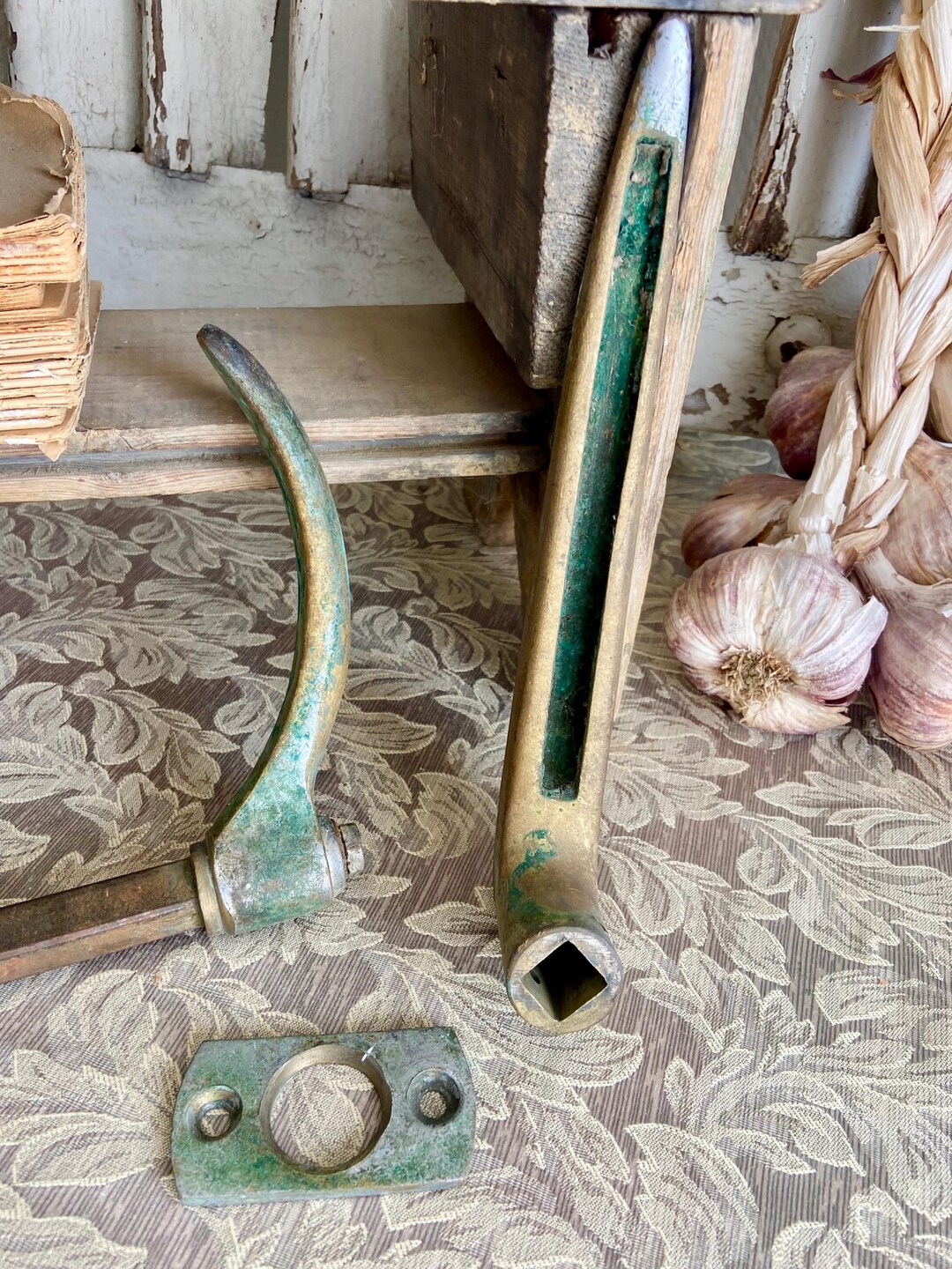 Antique Verdigris Bronze Door Handle: Rustic French Chateau Hardware - Etsy