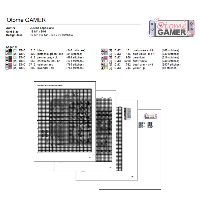 Otome Gamer Cross Stitch Pattern - Etsy