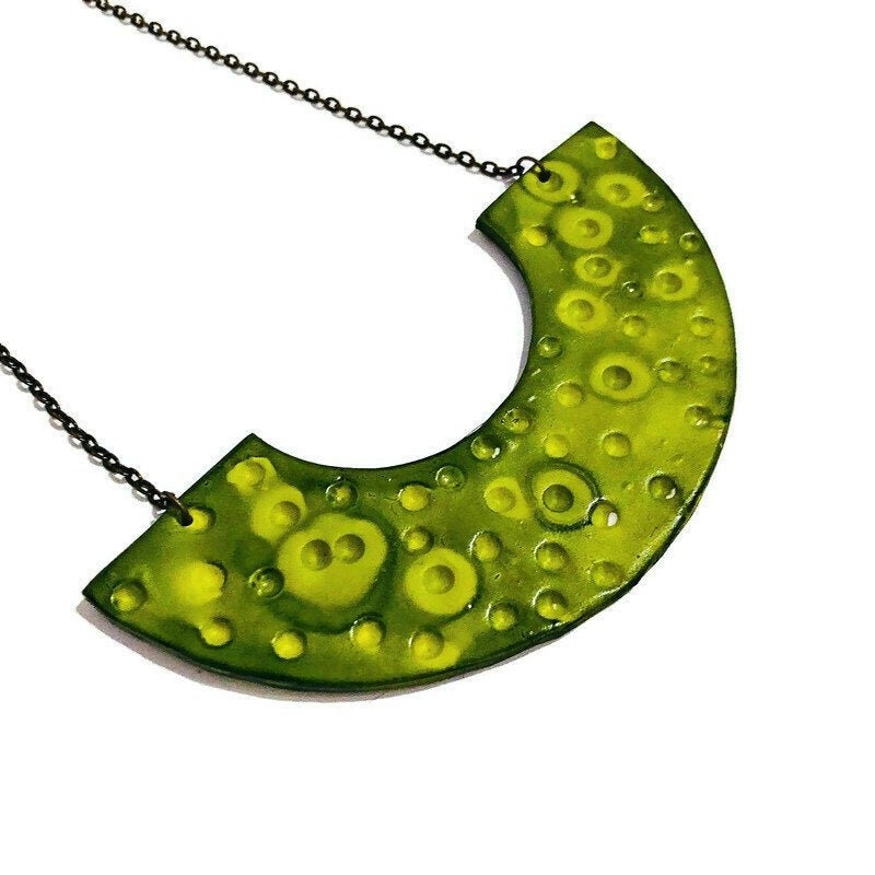 Lime Green Necklace - Etsy