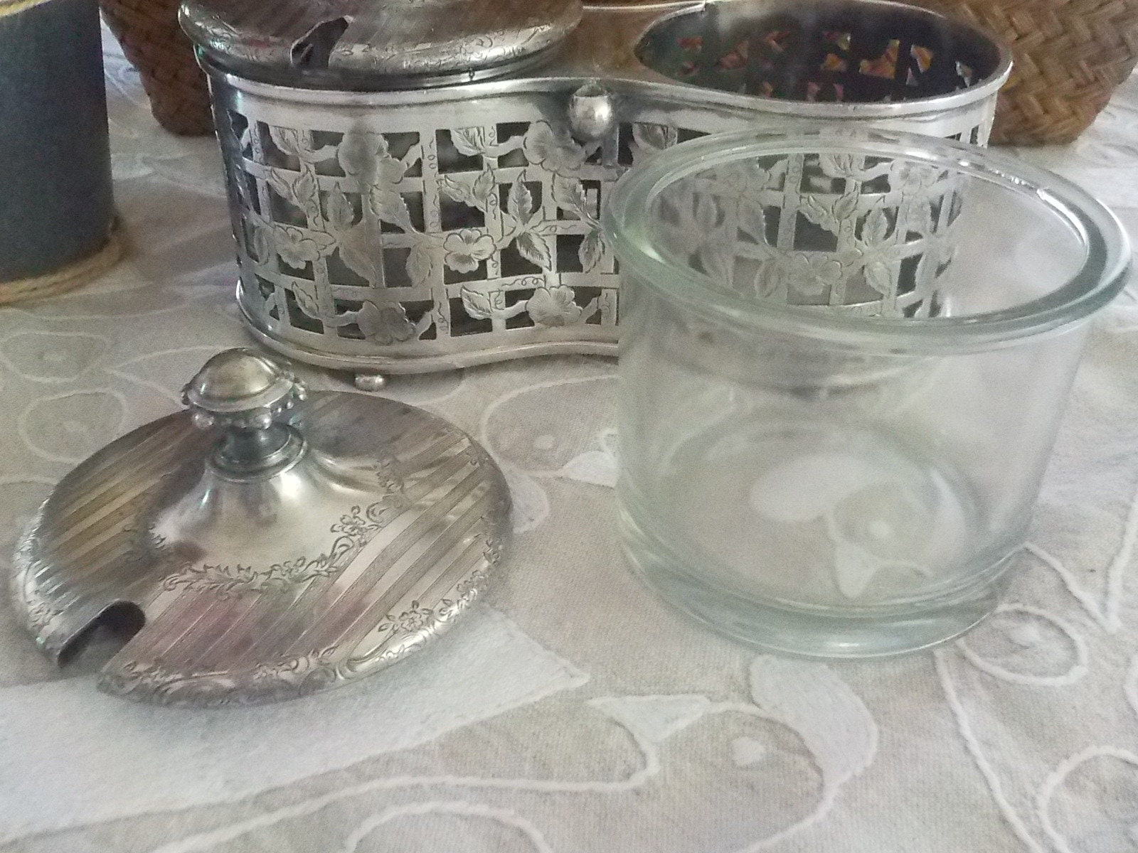 Rare Silver Plate Double Jam Jars and Stand Restaurant - Etsy