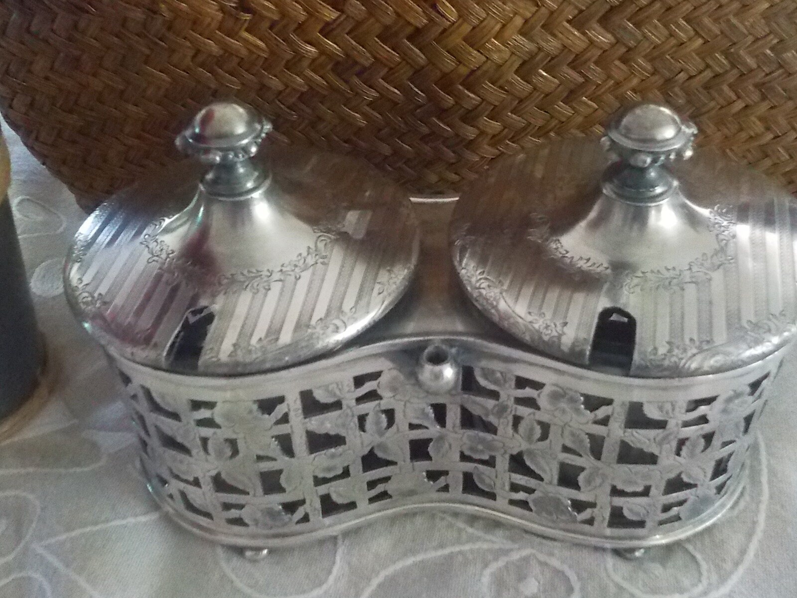 Rare Silver Plate Double Jam Jars and Stand Restaurant - Etsy