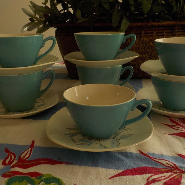Turquoise Tea Cup - Etsy