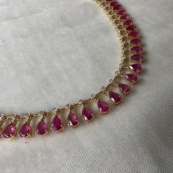 Ruby Necklace Vintage - Etsy