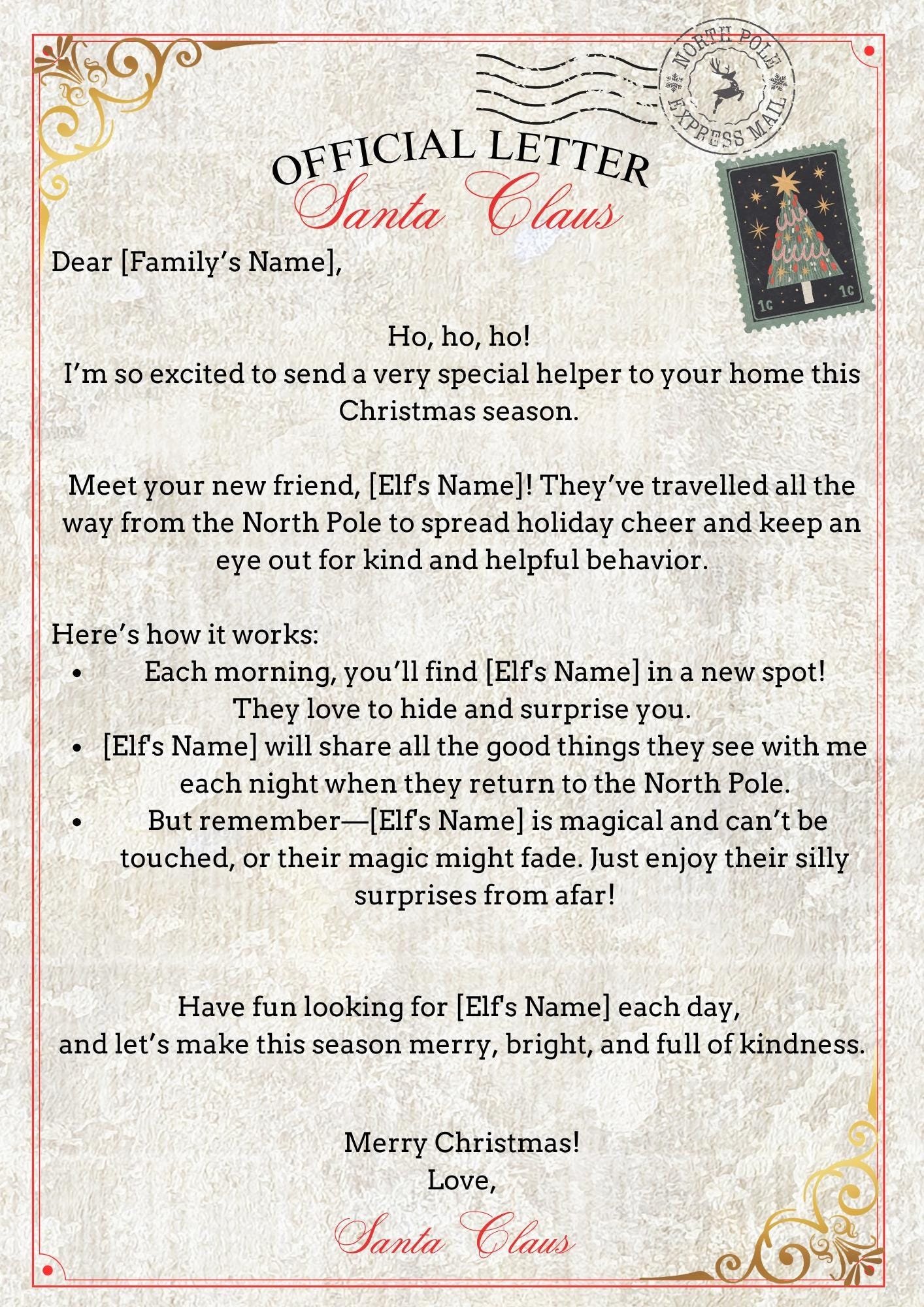 Elf on a Shelf Arrival Letter From Santa - Etsy
