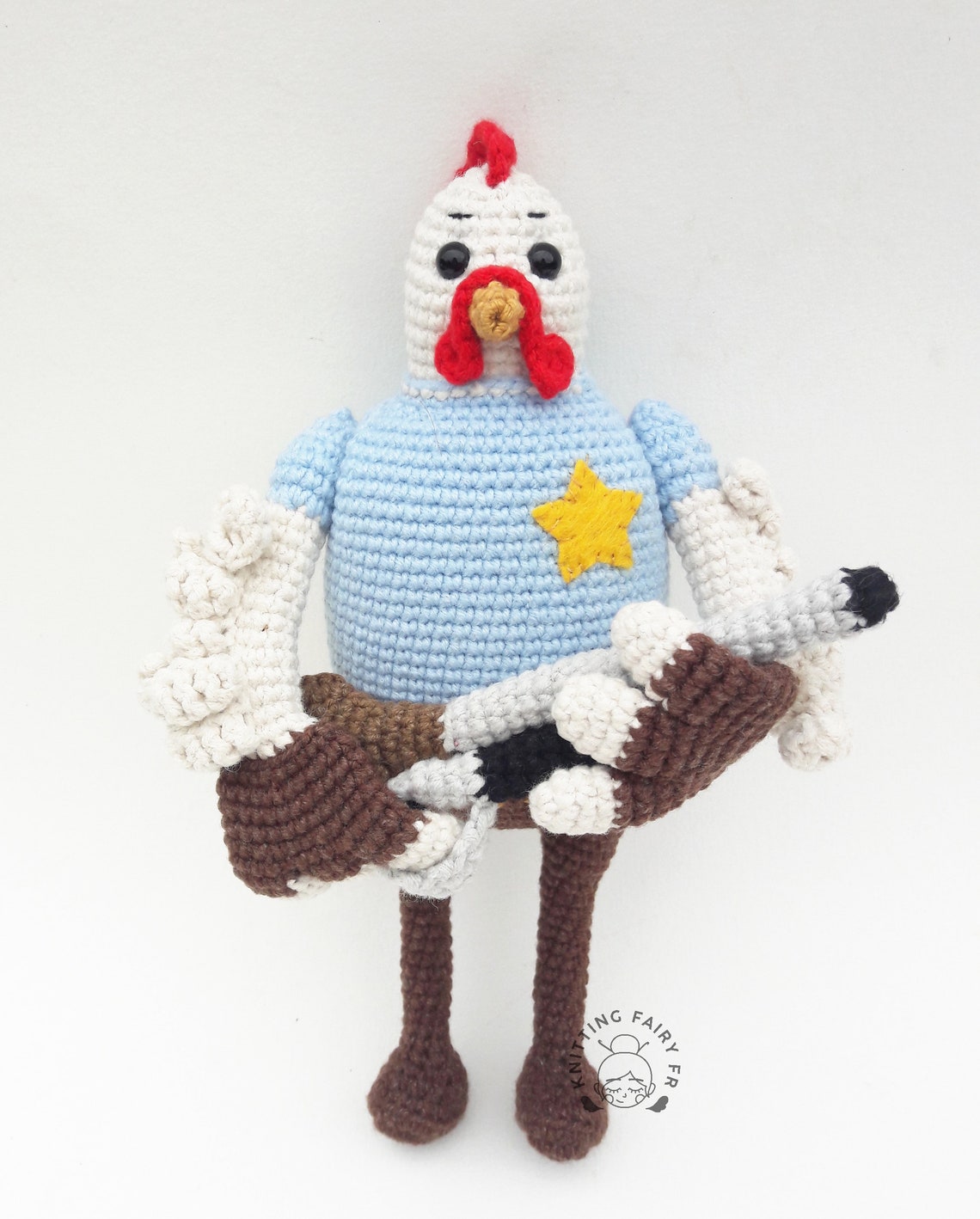Amigurumi crochet handmade military rooster | Etsy