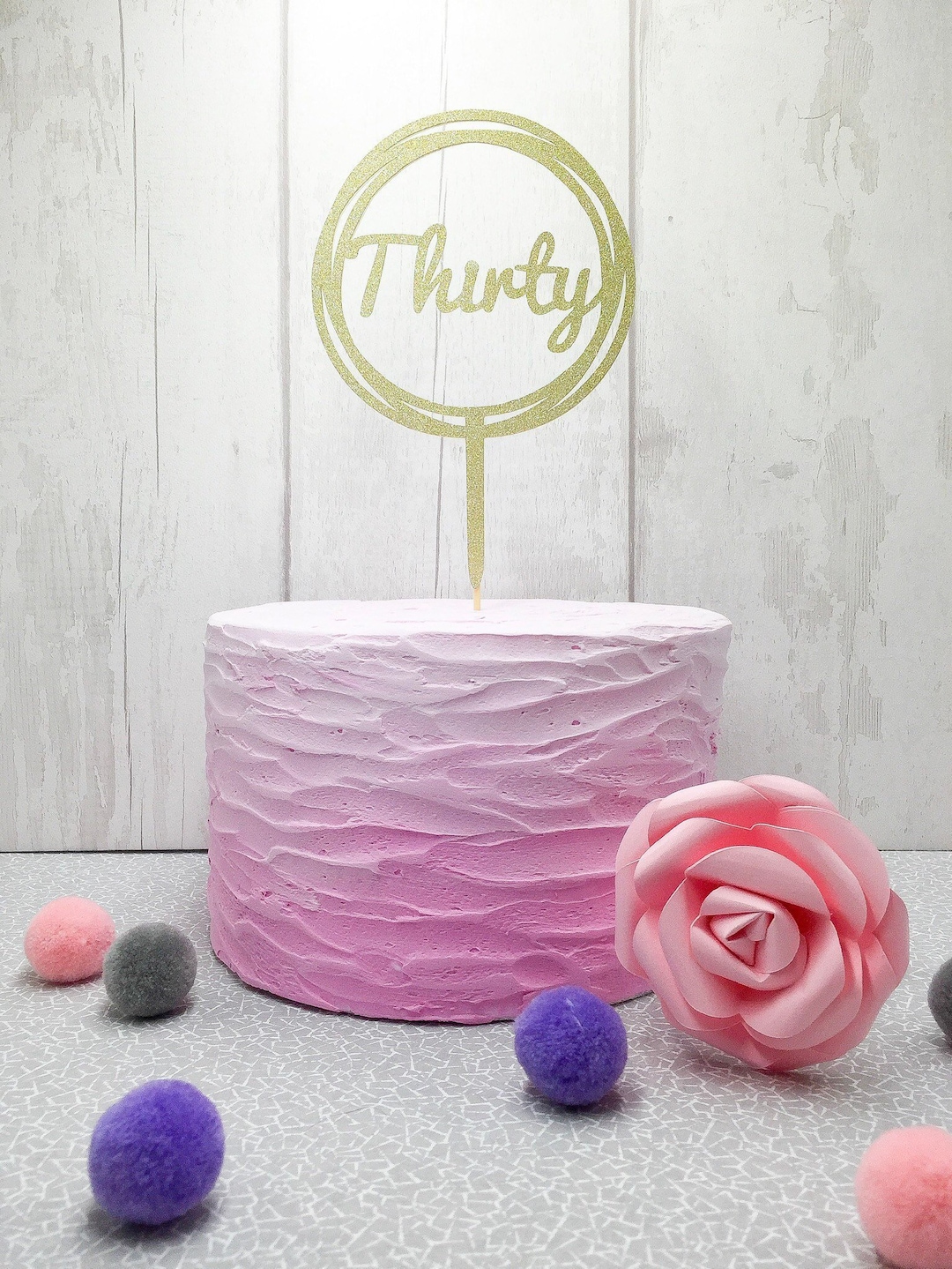 Thirty Cake Topper Glitter Cake Topper Age Cake Topper - Etsy
