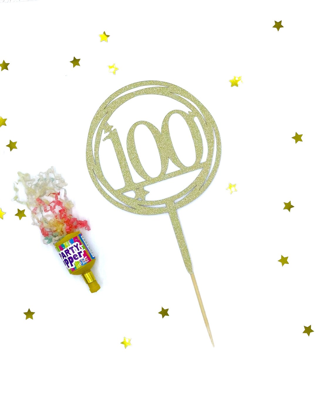 100th Birthday Cake Topper, Circle Cake Decoration, One Hundredth ...